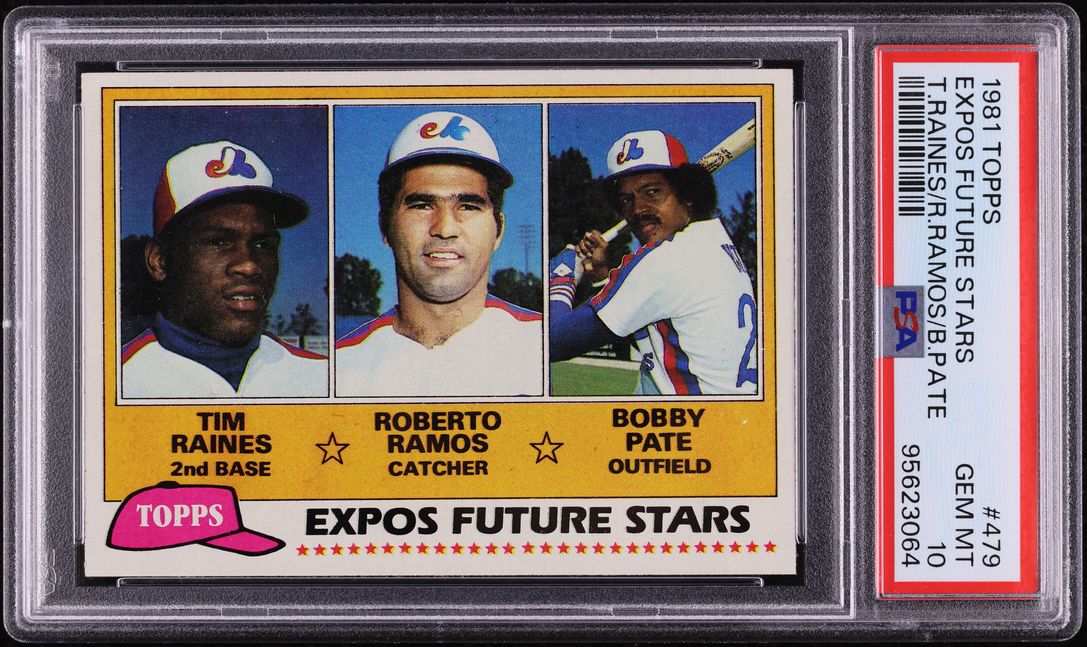 1981 Topps Tim Raines ROOKIE #479 PSA 10 GEM MINT on Fanatics Collect
