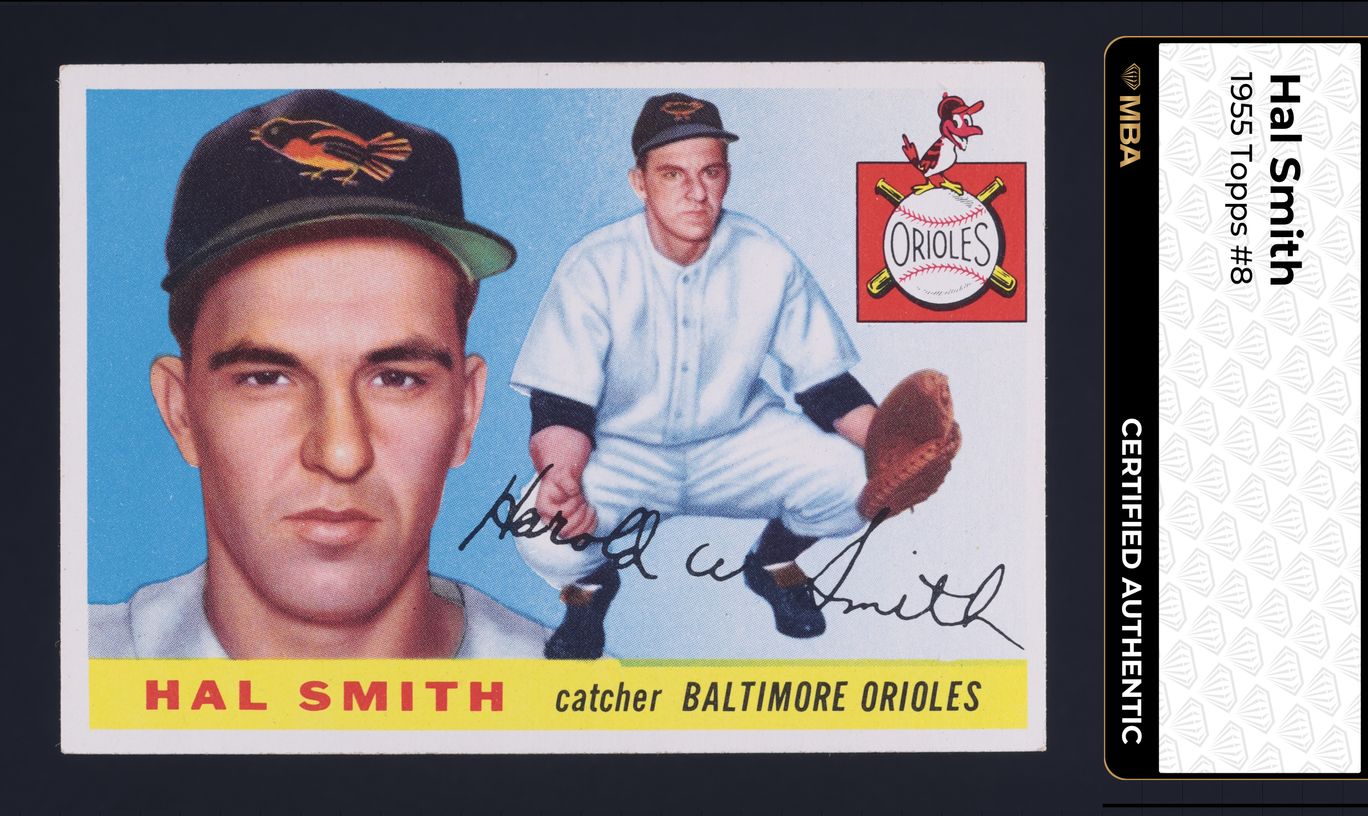 1955 Topps Hal Smith #8 MBA AUTH on Fanatics Collect