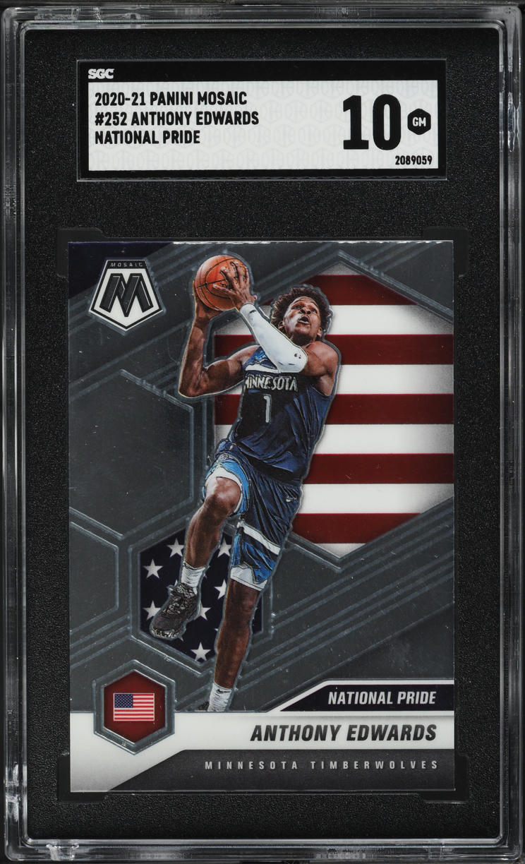 2020 Panini Mosaic Anthony Edwards ROOKIE #252 SGC 10 GEM MINT on ...