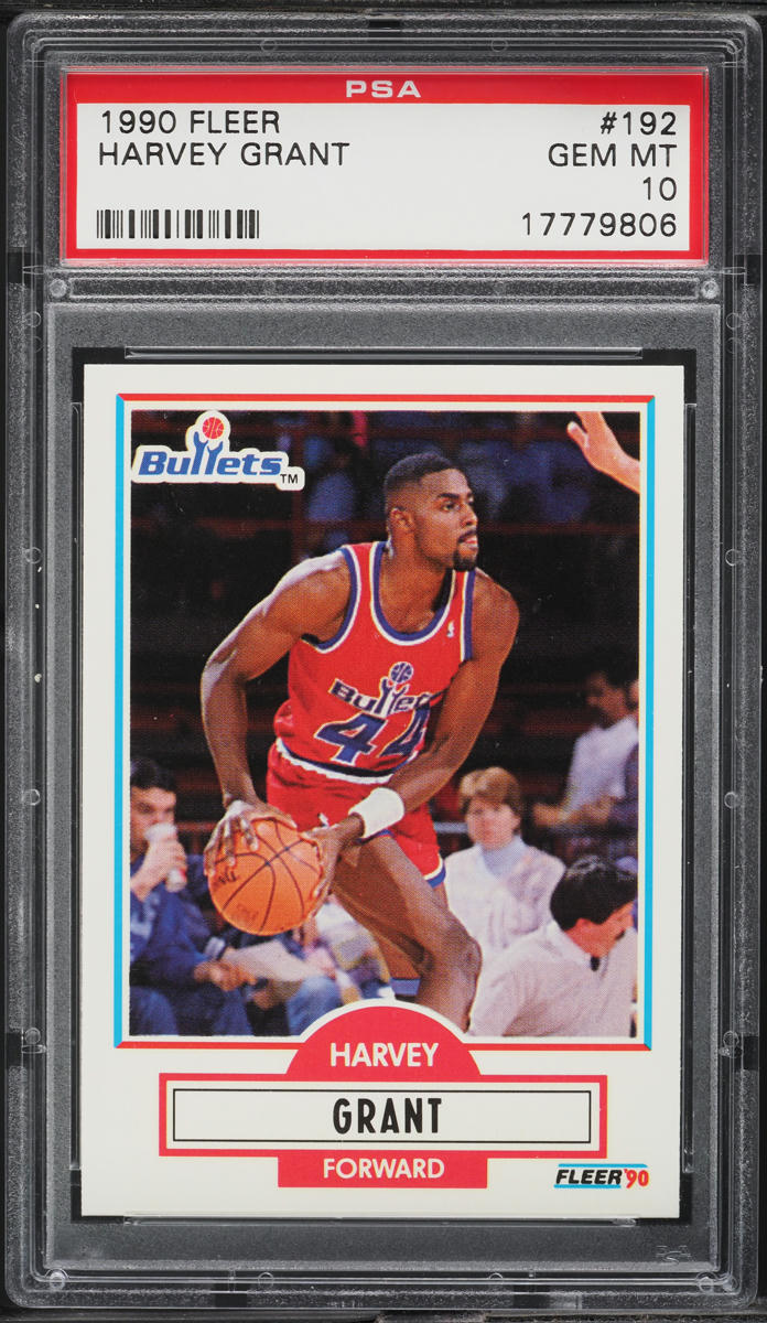 1990 Fleer Basketball Harvey Grant #192 PSA 10 GEM MINT on Fanatics Collect