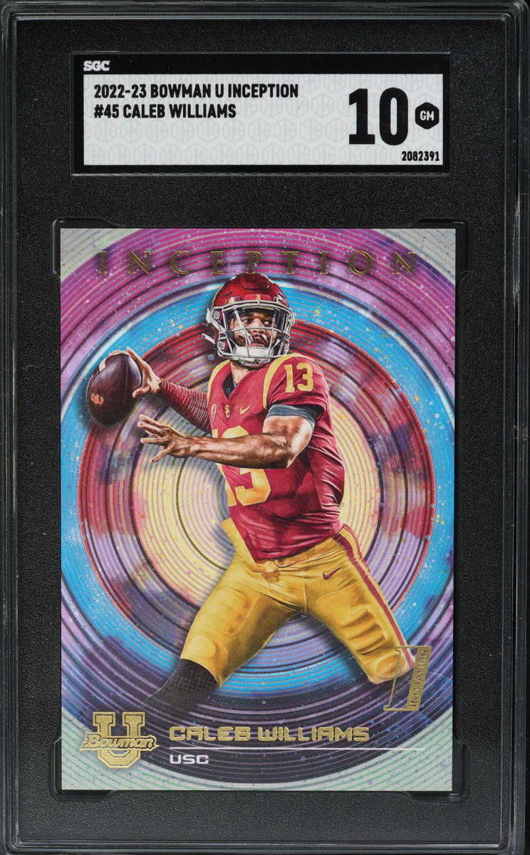 2022 Bowman University Inception Caleb Williams ROOKIE #45 SGC 10 GEM ...