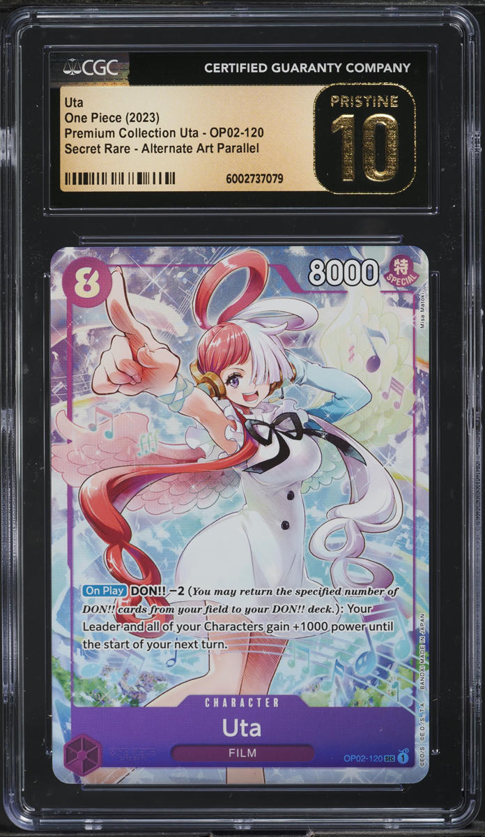 2023 One Piece Premium Collection Alt Art Uta #OP02-120 CGC 10 PRISTINE ...