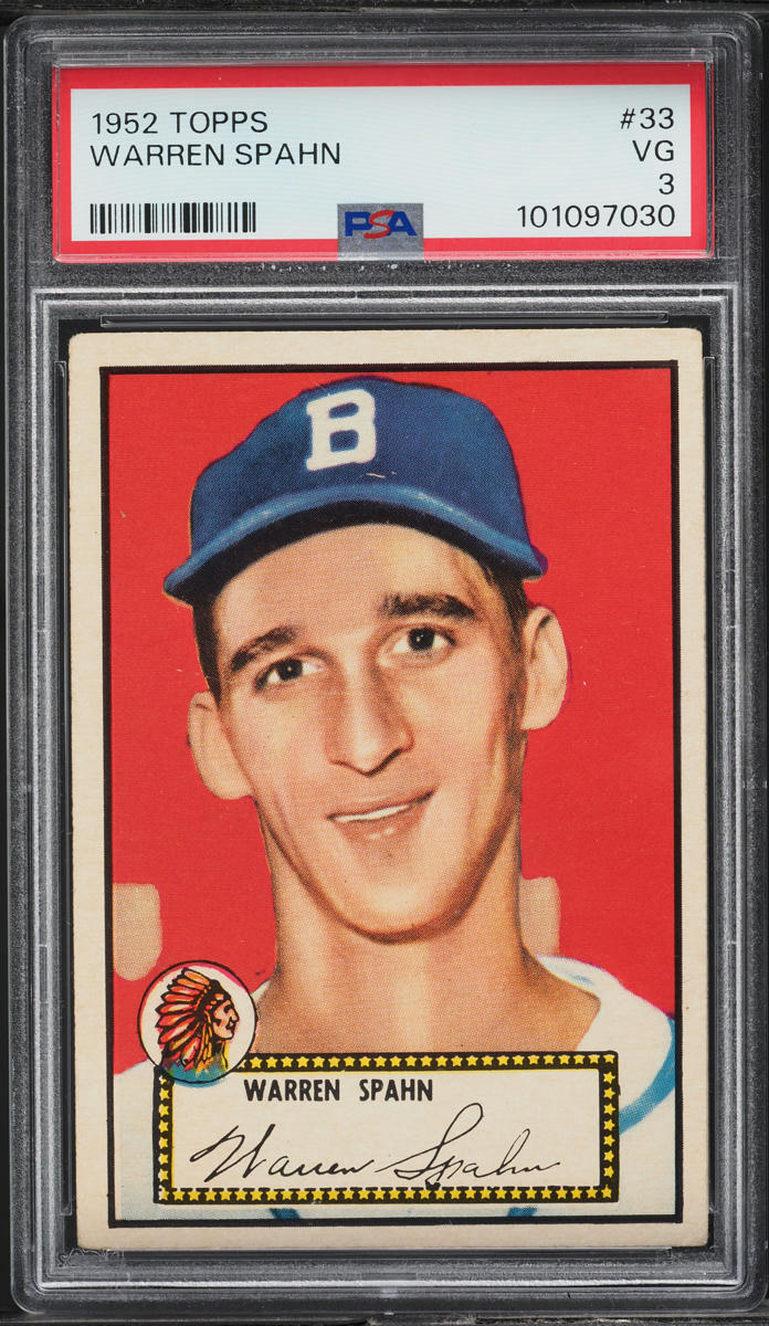 1952 Topps Warren Spahn #33 PSA 3 VG on Fanatics Collect