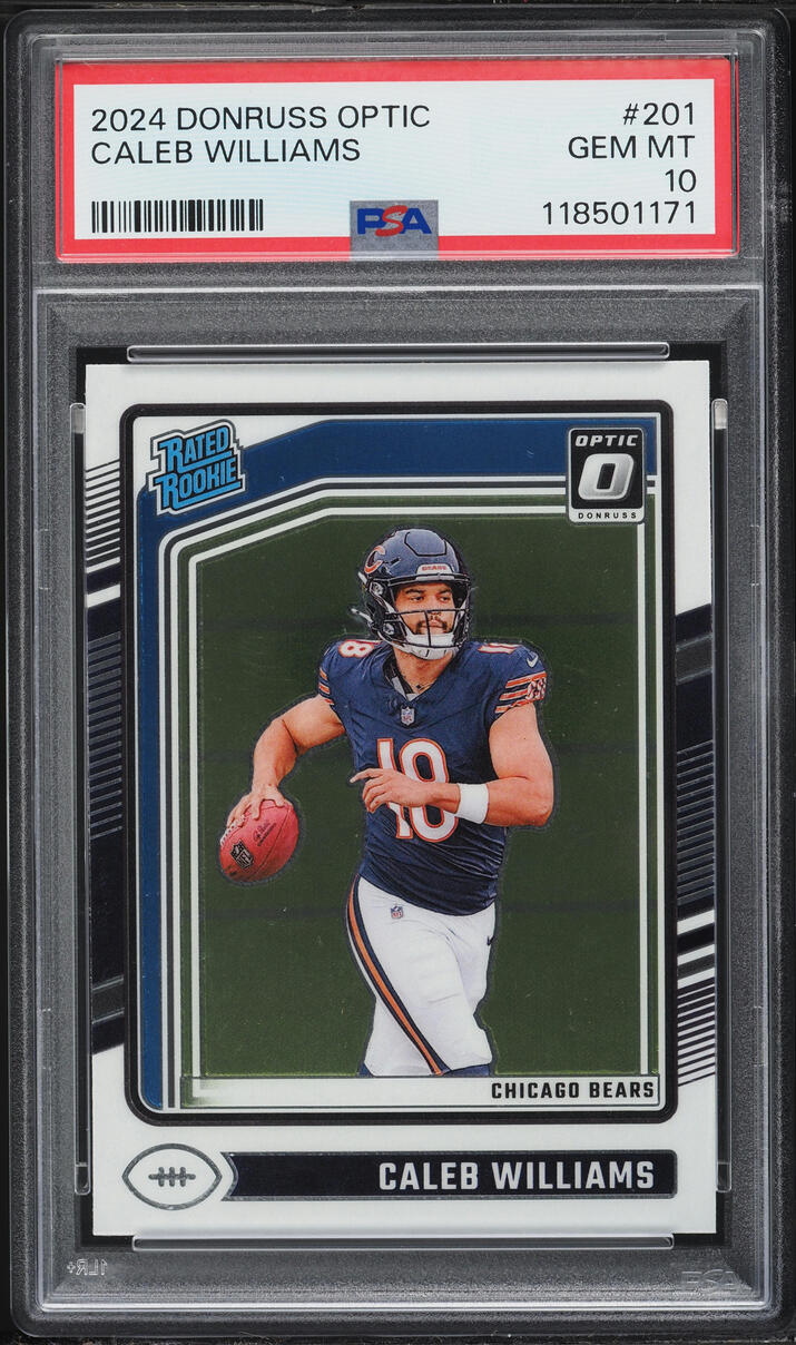 2024 Donruss Optic Caleb Williams ROOKIE #201 PSA 10 GEM MINT on ...
