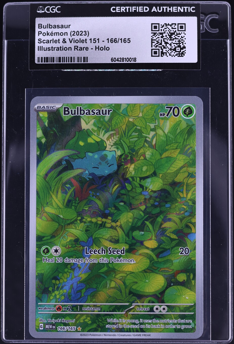 2023 Pokemon Scarlet & Violet 151 IR Bulbasaur #166 CGC AUTH on ...