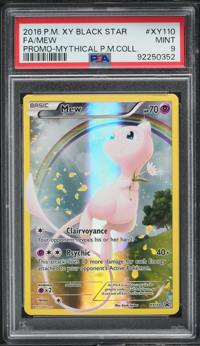 2016 Pokemon XY Black Star Promo Mythical Full Art Mew #XY110 PSA 9 ...