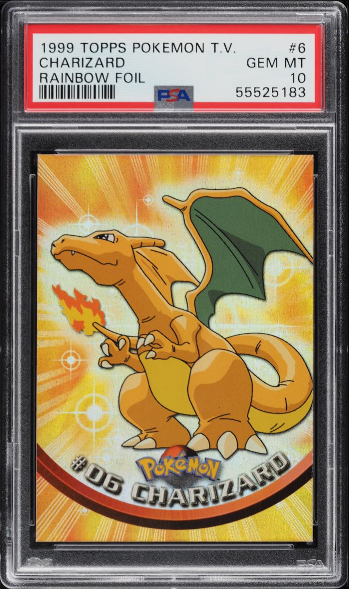 1999 Topps Pokemon TV Rainbow Foil Charizard #6 PSA 10 GEM MINT on Fanatics Collect