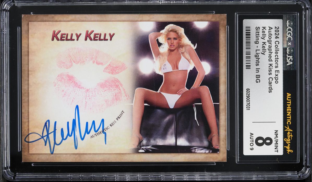 2024 Collectors Expo Kiss Cards Sitting Lights In BG Kelly Kelly AUTO ...