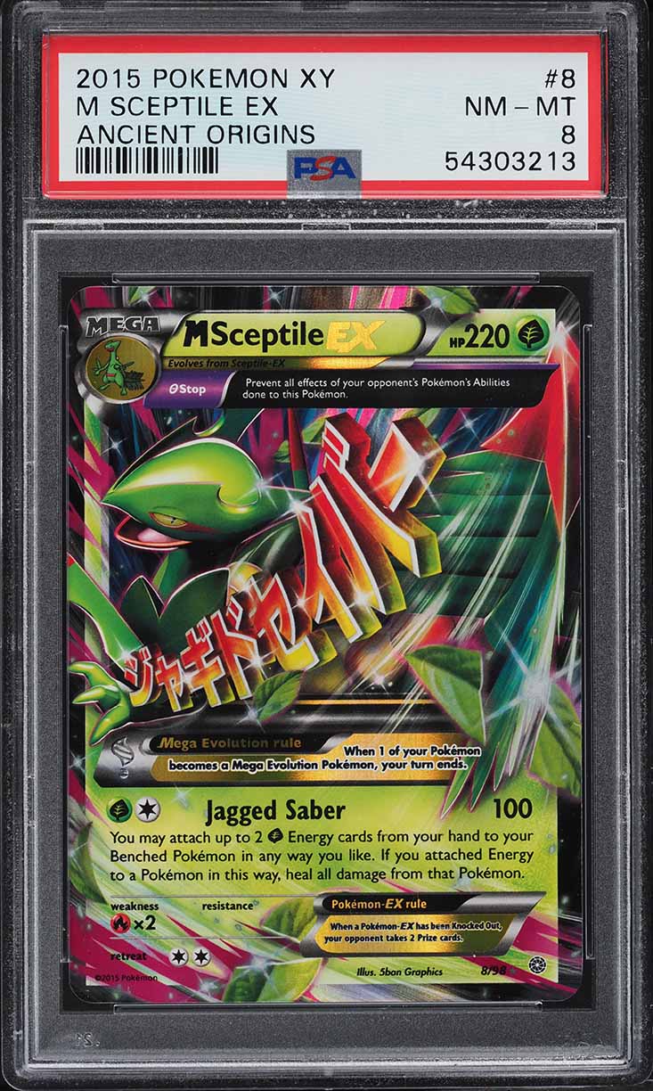 2015 Pokemon XY Ancient Origins M Sceptile EX #8 PSA 8 NM-MT on ...