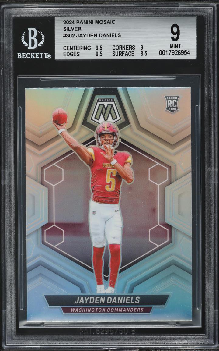 2024 Panini Mosaic Silver Jayden Daniels ROOKIE #302 BGS 9 MINT on Fanatics Collect