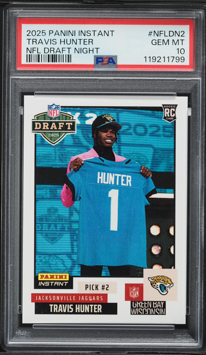 2025 Panini Instant NFL Draft Night Travis Hunter ROOKIE /11402 PSA 10 ...