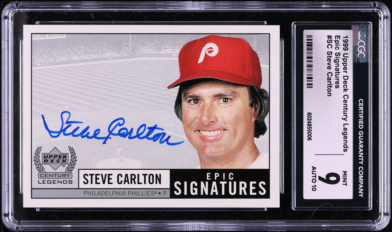1999 Upper Deck Century Legends Epic Steve Carlton AUTO #SC CGC 9 MINT ...