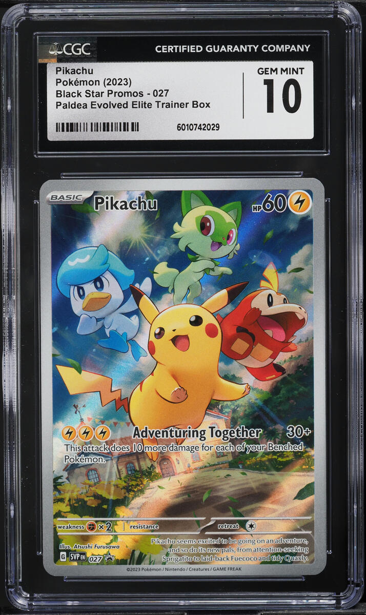 2023 Pokemon SV Black Star Promo Paldea Evolved ETB Pikachu #27 CGC 10 ...