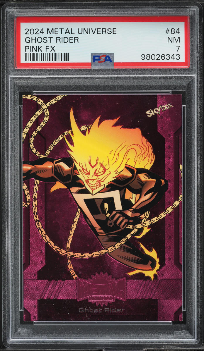 2024 Metal Universe Avengers Pink FX Ghost Rider /75 #84 PSA 7 NRMT on ...