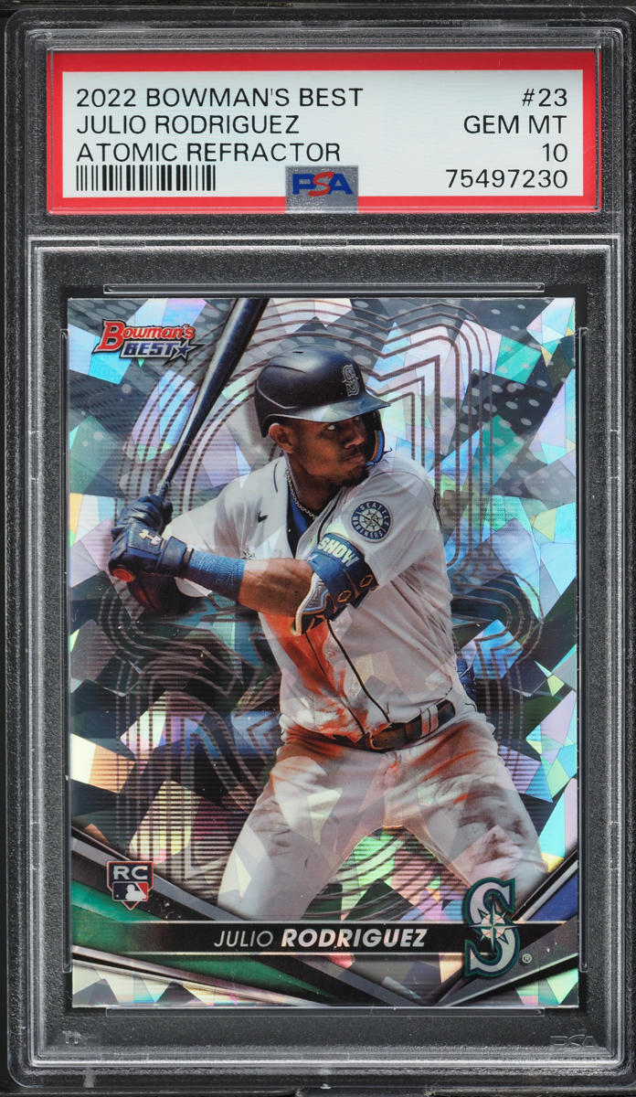 2022 Bowman's Best Atomic Refractor Julio Rodriguez ROOKIE #23 PSA 10 ...