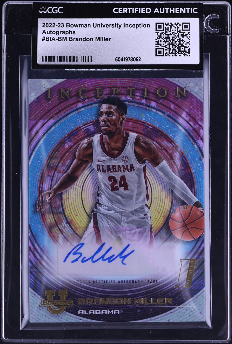 2022 Bowman University Inception Brandon Miller ROOKIE AUTO #BIA-BM CGC ...