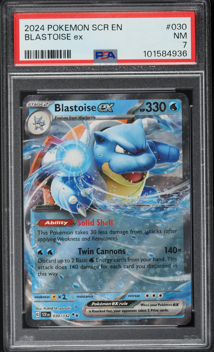 2024 Pokemon Scarlet & Violet Stellar Crown Blastoise ex #30 PSA 7 NRMT on Fanatics Collect