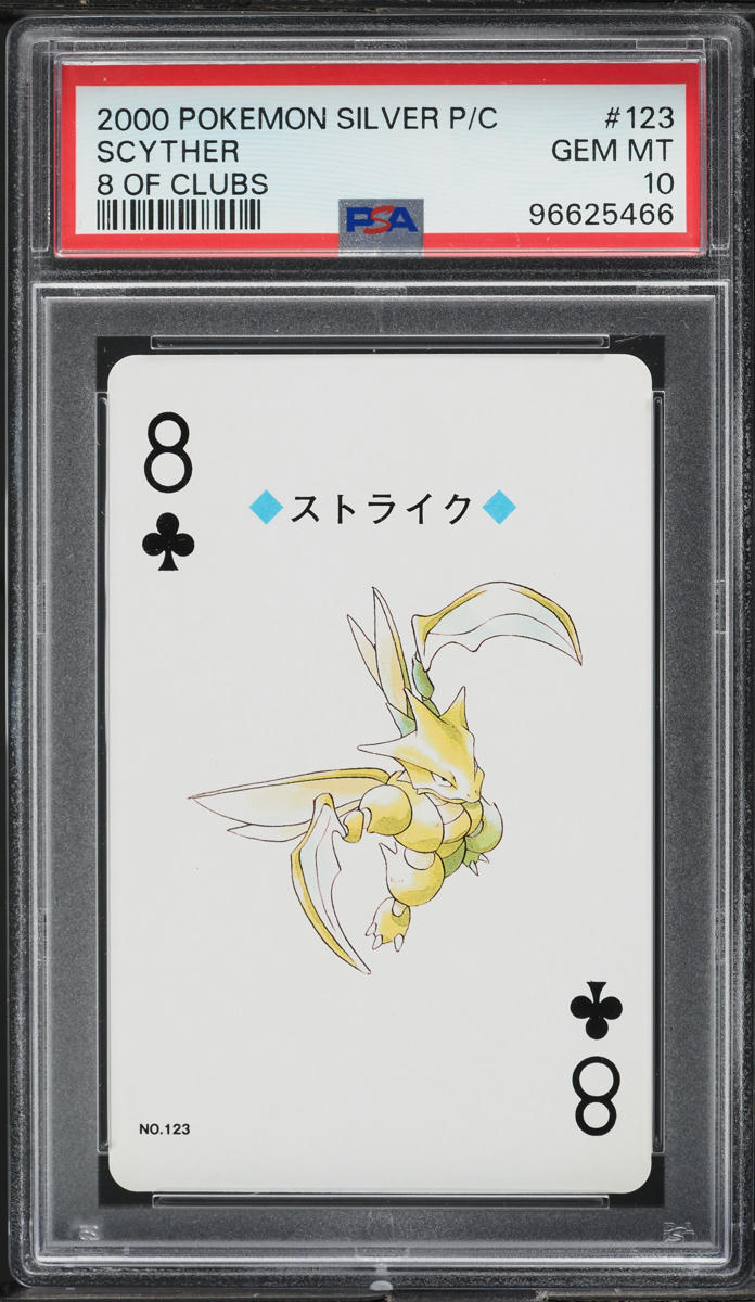 2000 Pokemon Japanese Silver Poker Set Nintendo Playing Card Scyther ...