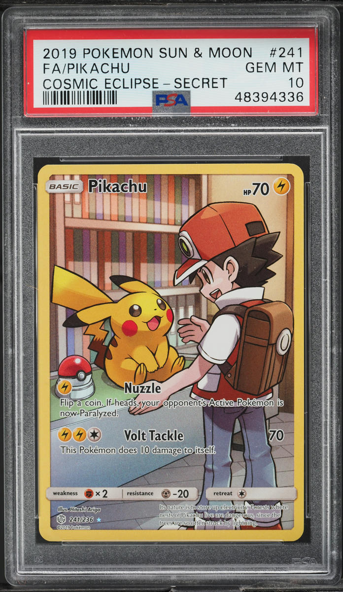 2019 Pokemon SM Cosmic Eclipse Character Rare Pikachu #241 PSA 10 GEM ...