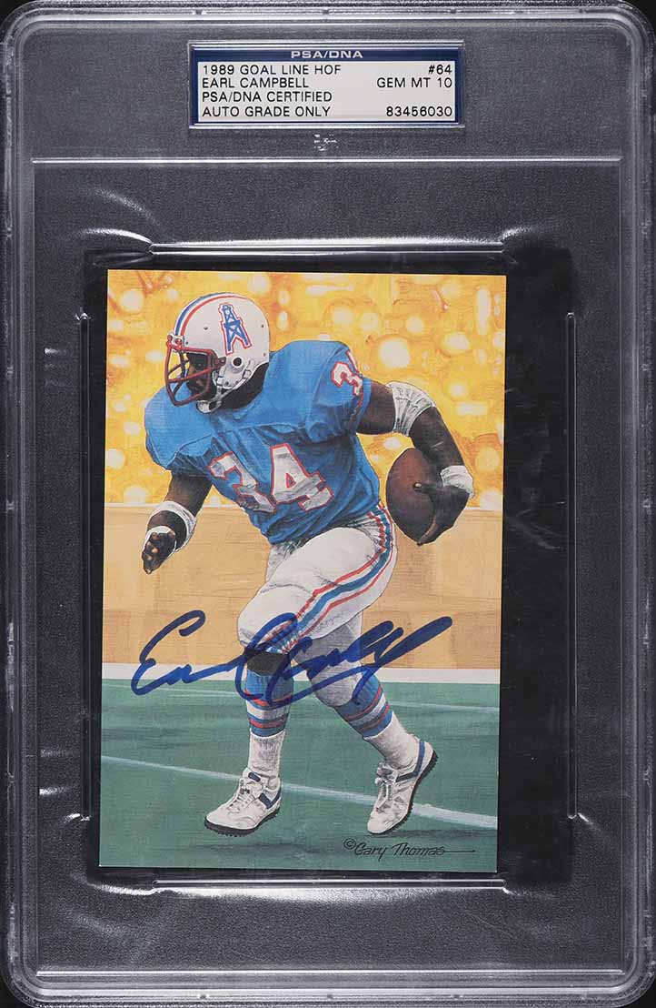 1989 Goal Line HOF Earl Campbell PSA/DNA 10 AUTO #64 PSA Auth on Fanatics Collect