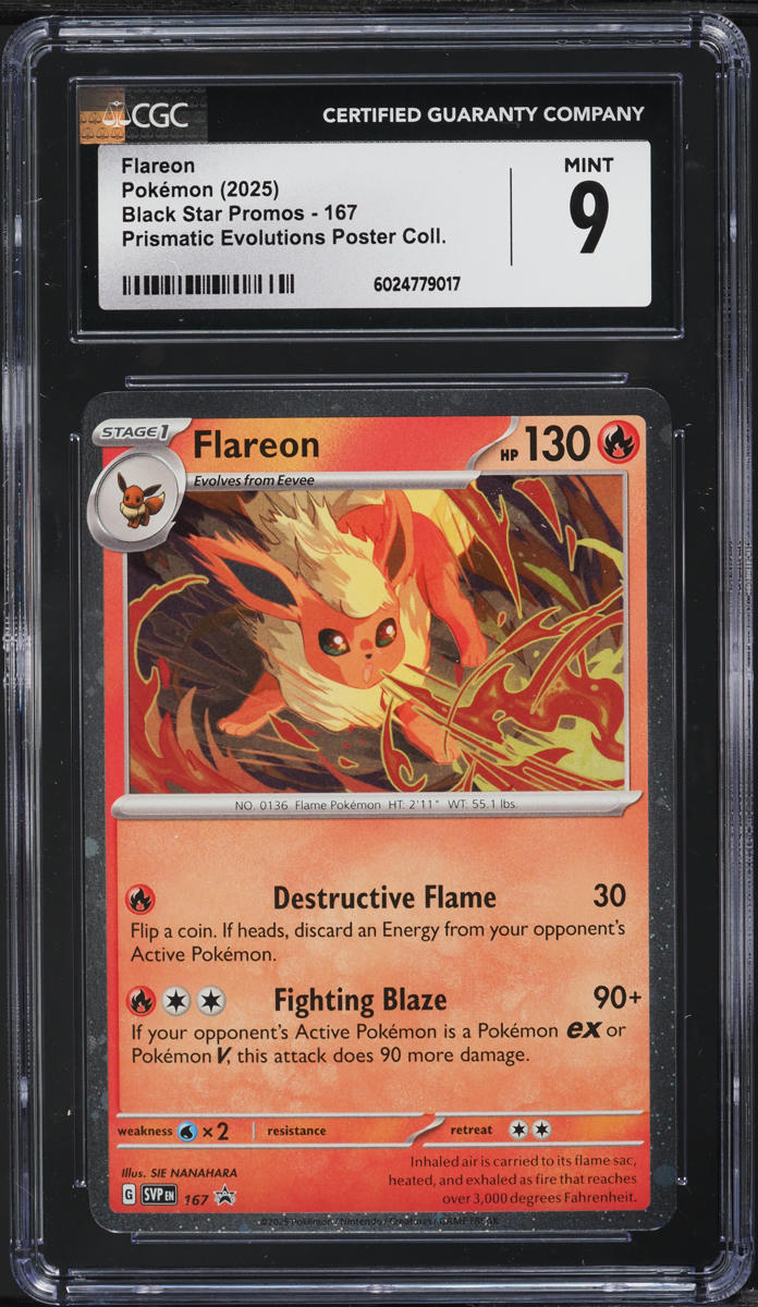 2025 Pokemon SV Black Star Promo Prismatic Evolutions Poster Flareon ...