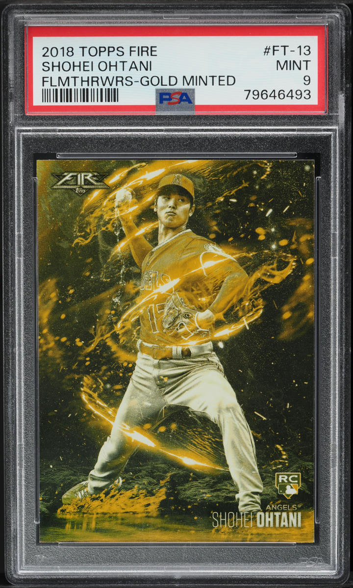 2018 Topps Fire Flamethrowers Gold Minted Shohei Ohtani ROOKIE #FT-13 ...
