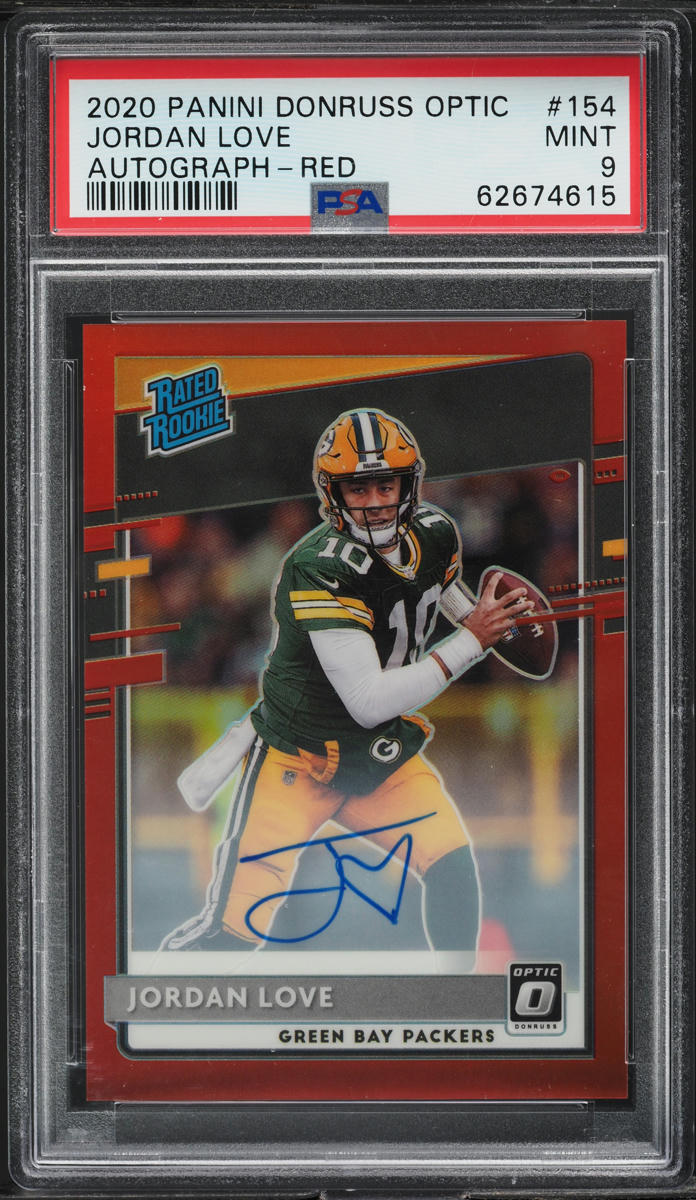 2020 Donruss Optic Red Jordan Love ROOKIE AUTO /50 #154 PSA 9 MINT on ...