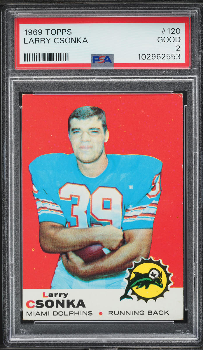 1969 Topps Football Larry Csonka ROOKIE #120 PSA 2 GD on Fanatics Collect