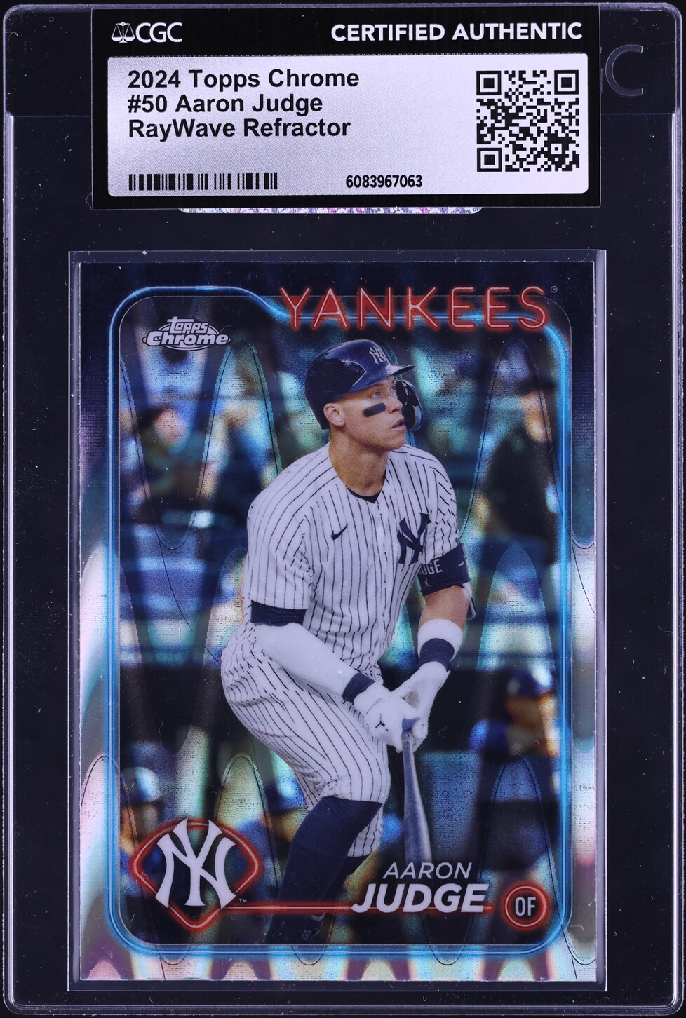 2024 Topps Chrome RayWave Refractor Aaron Judge #50 CGC AUTH on ...