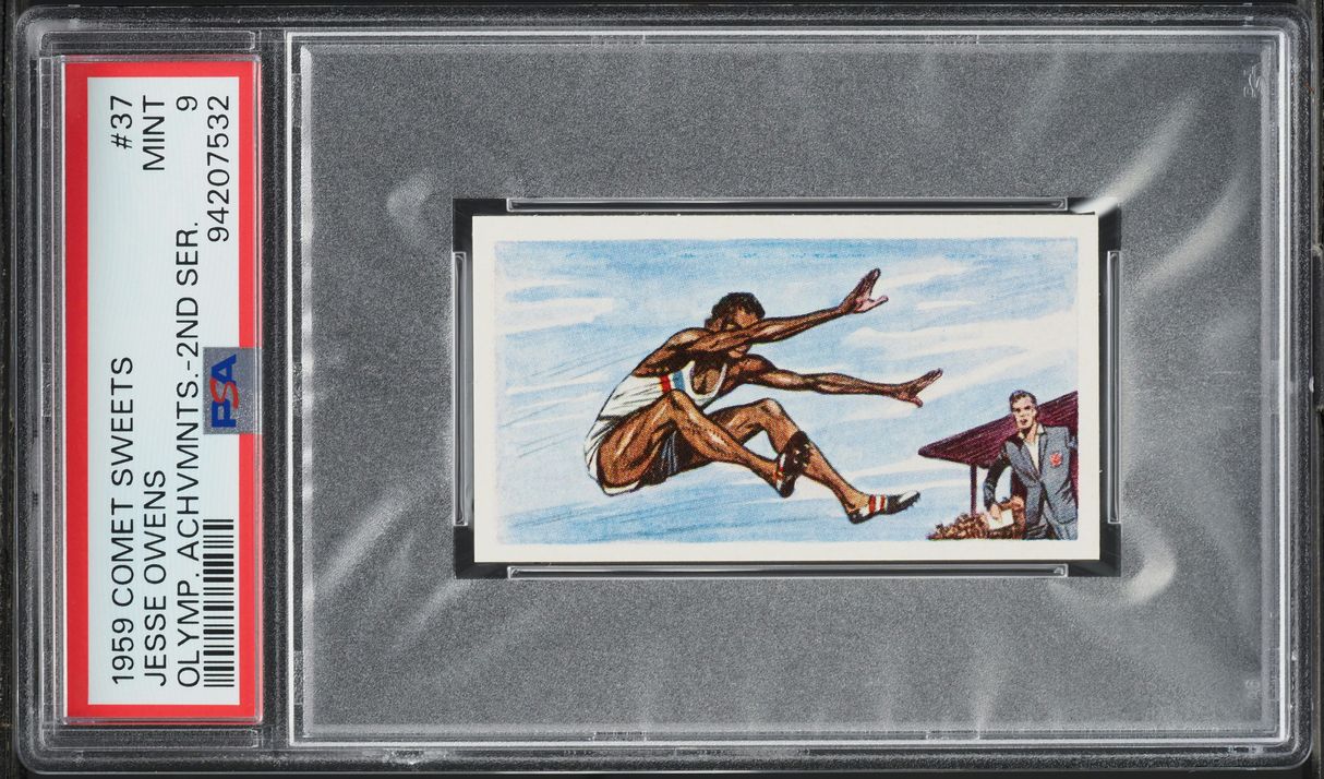 1959 Comet Sweets Olympic Achievements 2nd Series Jesse Owens #37 PSA 9 ...