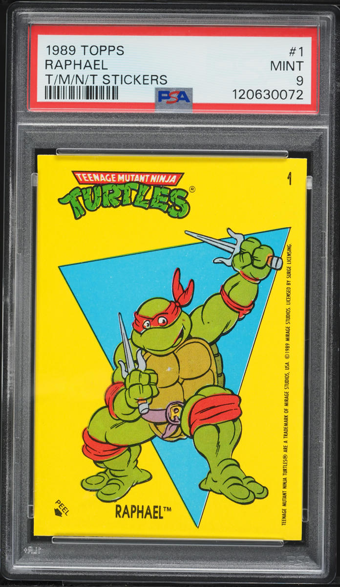 1989 Topps Teenage Mutant Ninja Turtles Stickers Raphael #1 PSA 9 MINT ...