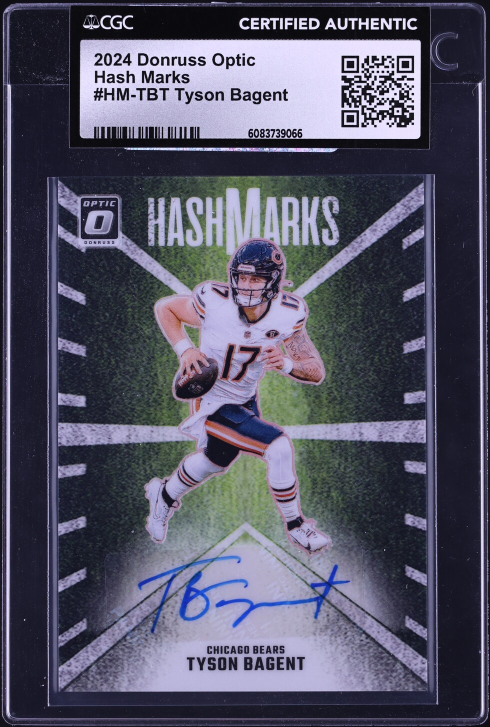 2024 Donruss Optic Hash Marks Tyson Bagent AUTO #HM-TBT CGC AUTH on ...