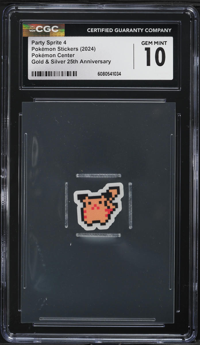 2024 Pokemon Center Stickers G&S 25th Anniversary Party Sprite 4 CGC 10 ...