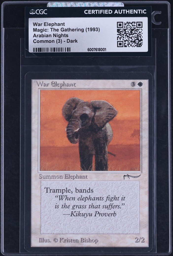 1993 Magic The Gathering MTG Arabian Nights Dark War Elephant CGC AUTH ...