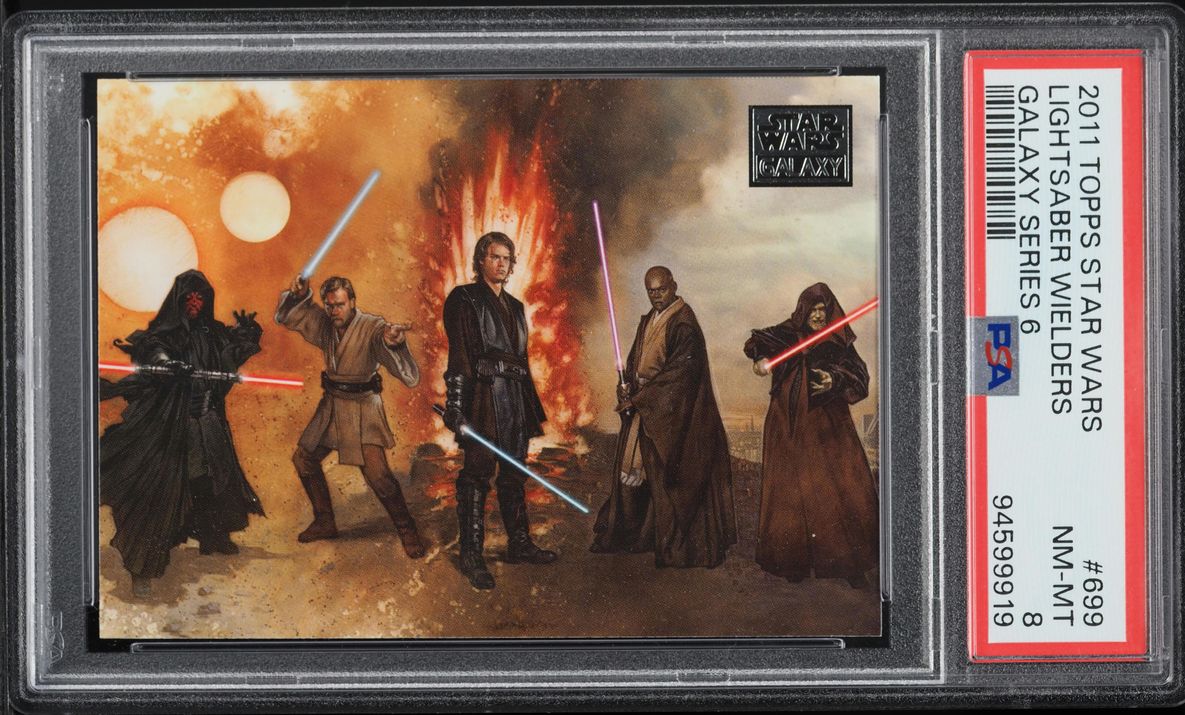 2011 Topps Star Wars Galaxy Series 6 Lightsaber Wielders #699 PSA 8 NM ...
