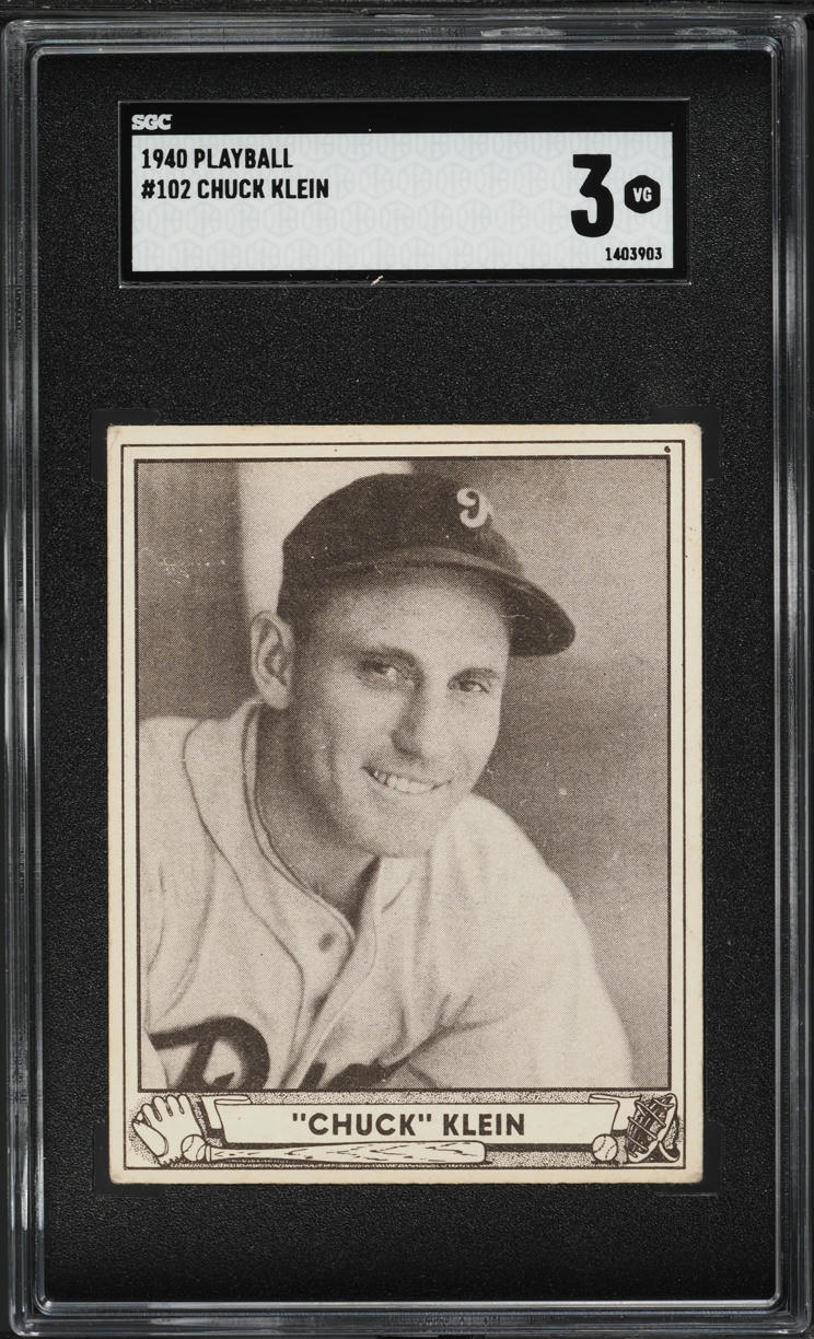 1940 Playball Chuck Klein #102 SGC 3 VG on Fanatics Collect