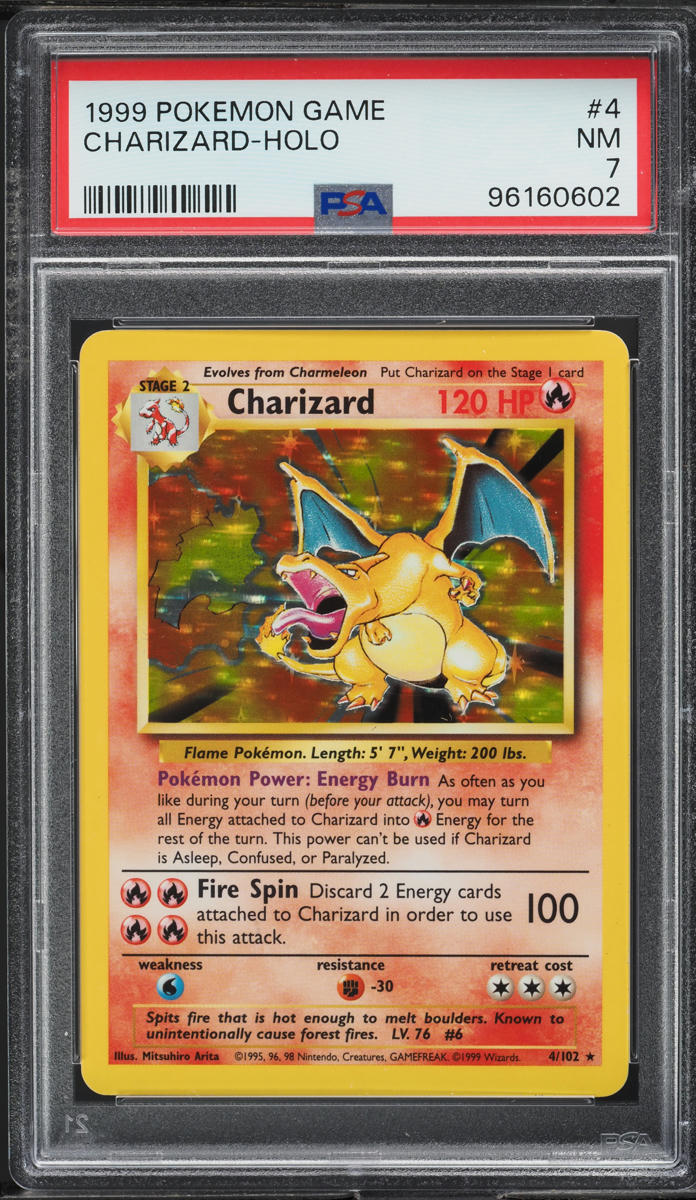 1999 Pokemon Base Set Holo Charizard #4 PSA 7 NRMT on Fanatics Collect