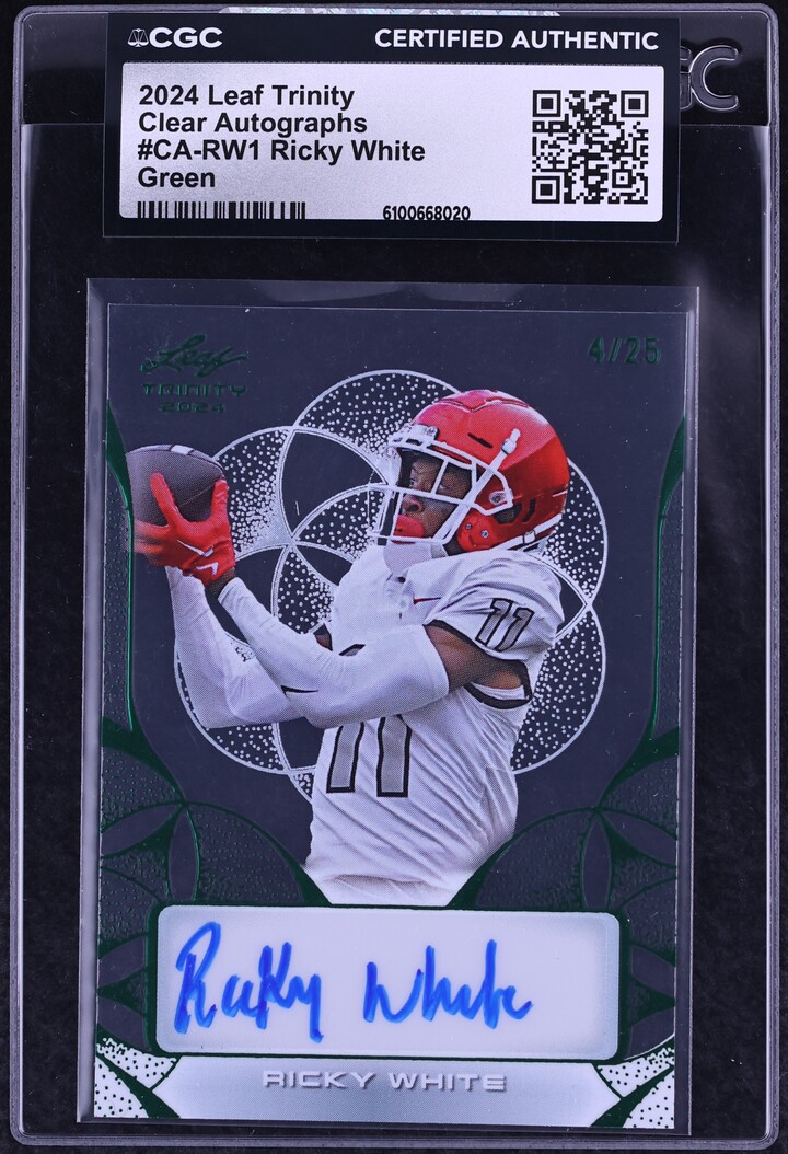 2024 Leaf Trinity Clear Green Ricky White ROOKIE AUTO /25 #CA-RW1 CGC ...