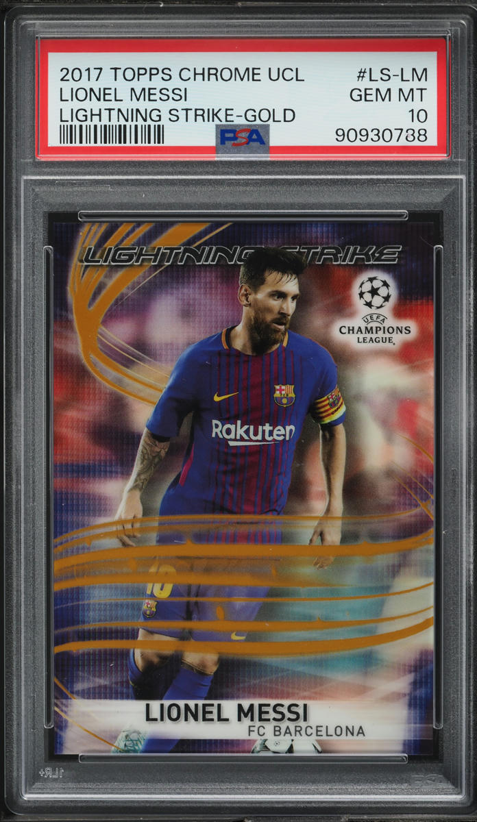 2017 Topps Chrome UEFA Lightning Strike Gold Lionel Messi /50 #LS-LM ...
