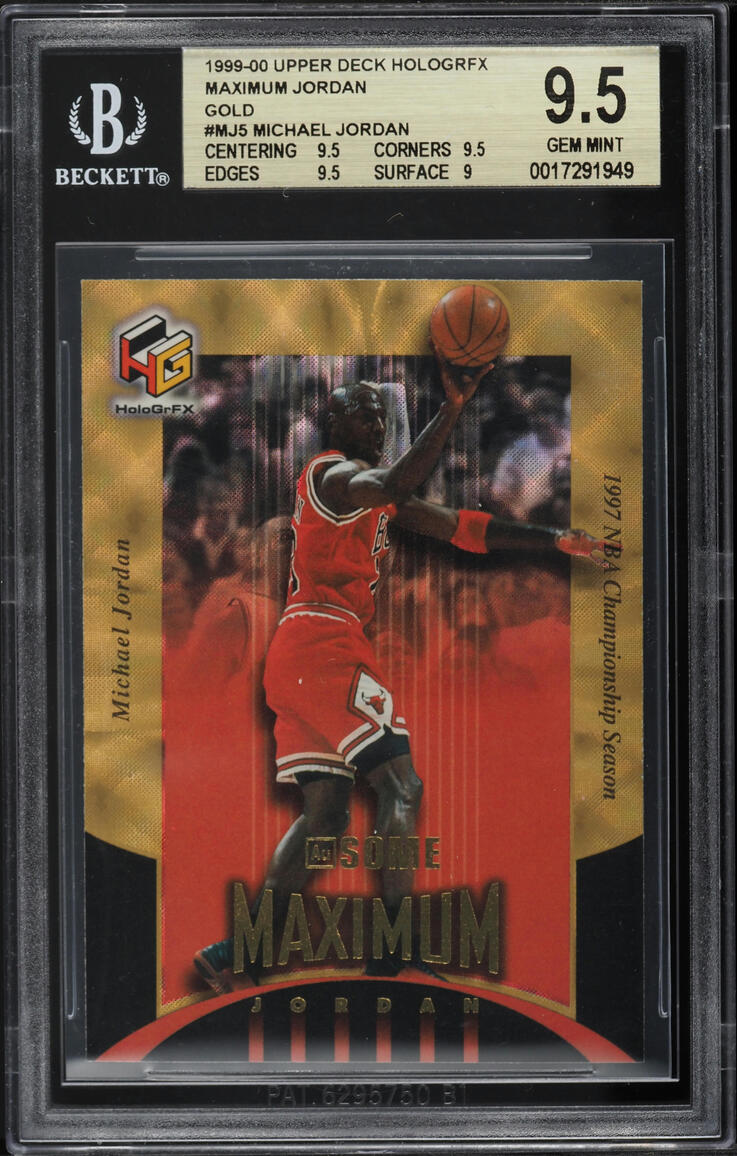 1999 Upper Deck Hologrfx Maximum Jordan Gold Michael Jordan #MJ5 BGS 9. ...