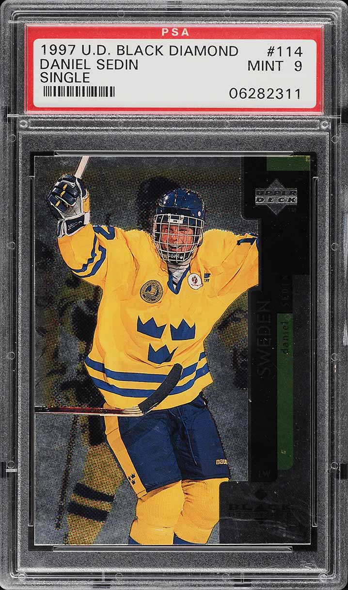 1997 Upper Deck Black Diamond Single Daniel Sedin ROOKIE #114 PSA 9 ...