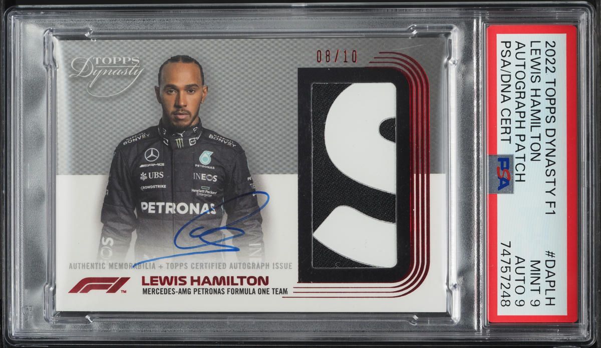 2022 Topps Dynasty Formula 1 F1 Lewis Hamilton PATCH AUTO DNA 9 /10 PSA ...