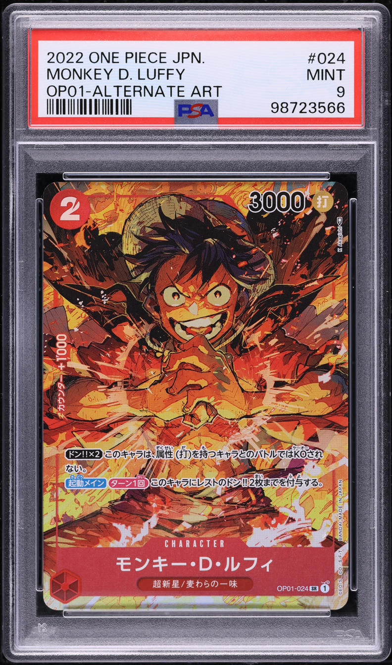 2022 One Piece Japanese Romance Dawn Alt Art Monkey D. Luffy #OP01-024 PSA 9 on Fanatics Collect