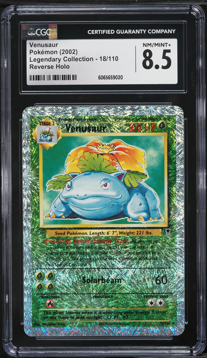 2002 Pokemon Legendary Collection Reverse Holo Venusaur #18 CGC 8.5 NM ...