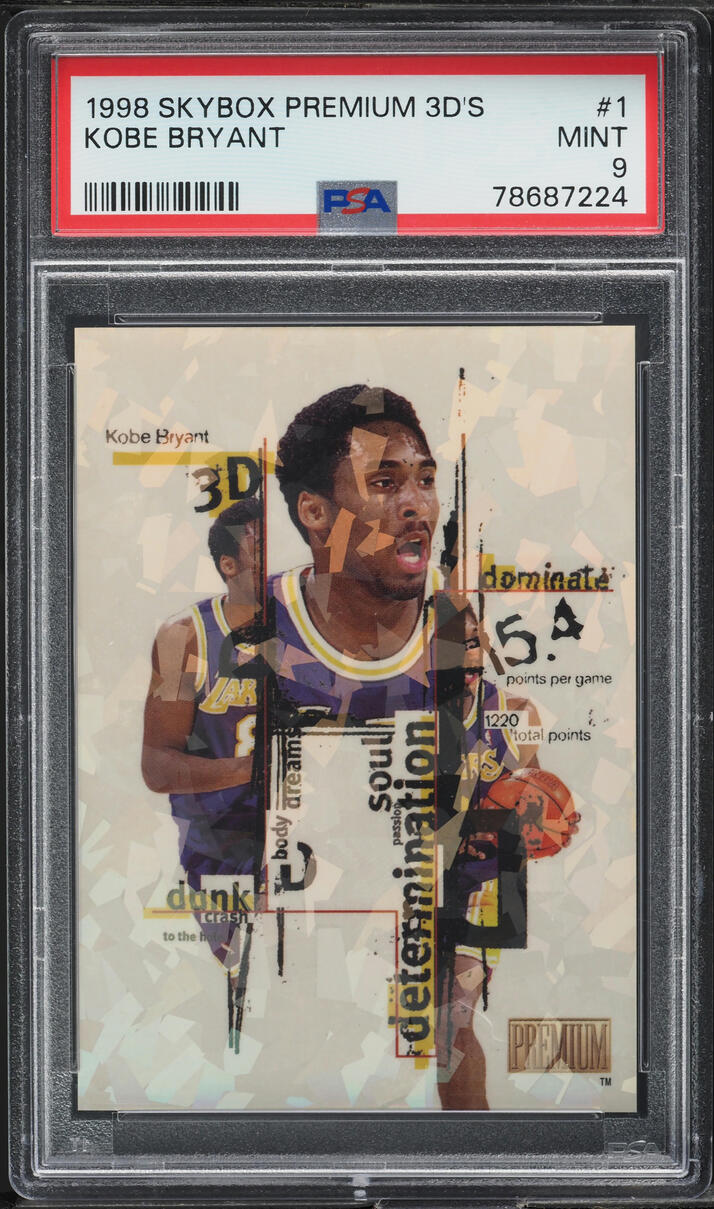 1998 Skybox Premium 3D's Kobe Bryant #1 PSA 9 MINT on Fanatics Collect
