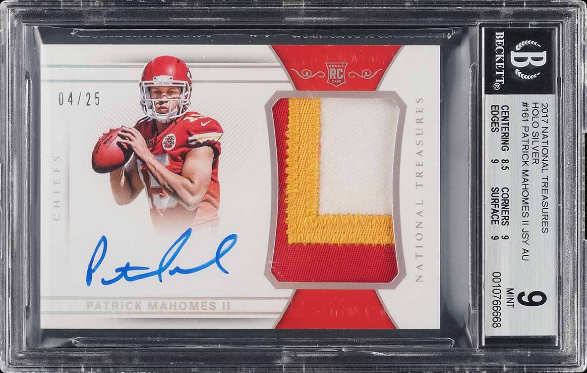 2017 National Treasures Silver Patrick Mahomes II ROOKIE PATCH AUTO /25 ...