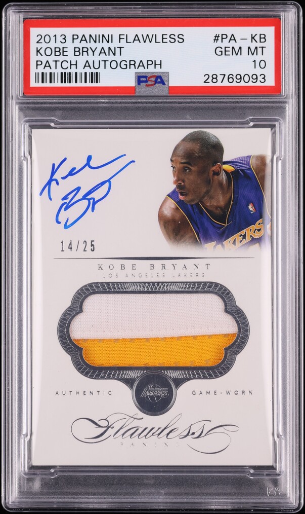 2013 Panini Flawless Kobe Bryant PATCH AUTO /25 #PA-KB PSA 10 GEM MINT on Fanatics Collect