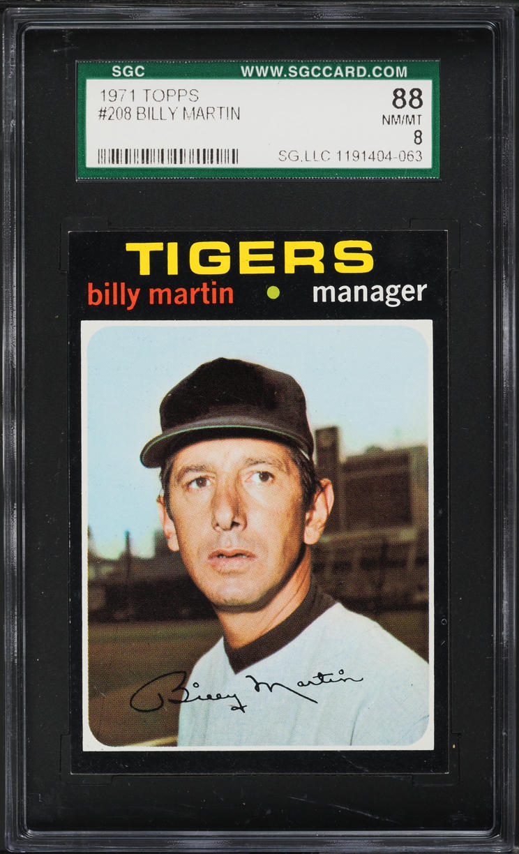 1971 Topps Billy Martin #208 SGC 8 NM-MT on Fanatics Collect