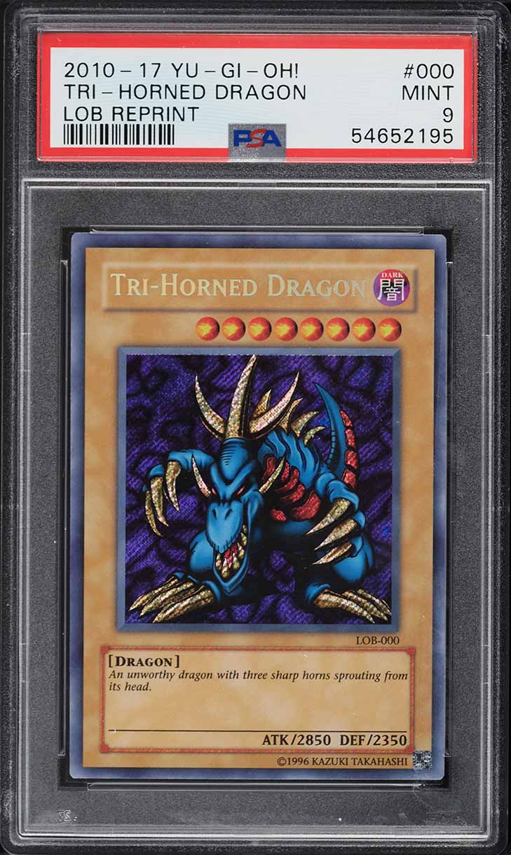 2010 Yu-Gi-Oh! LOB Reprint Tri-Horned Dragon #LOB-000 PSA 9 MINT on Fanatics Collect