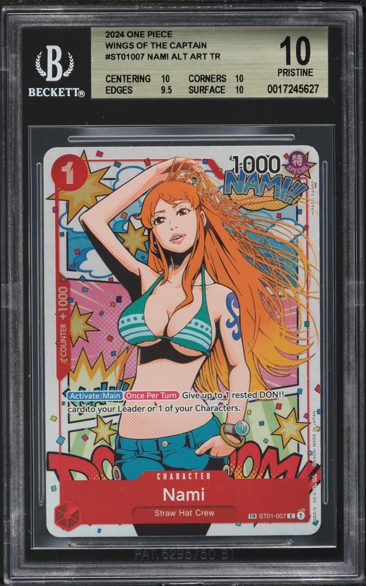 2024 One Piece Wings Of The Captain Alt Art Nami #ST01-007 BGS 10 PRISTINE on Fanatics Collect